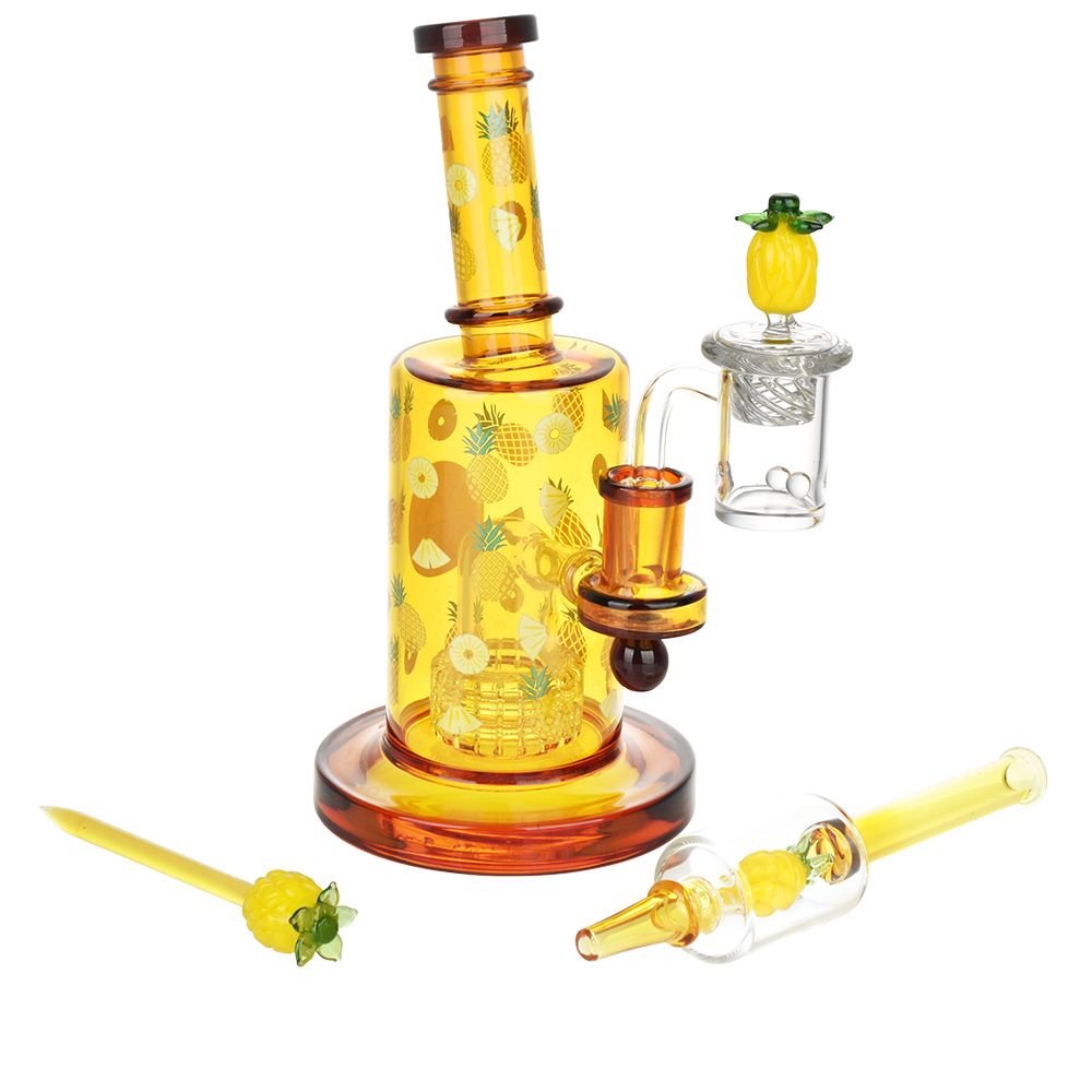 Pulsar Fruit Series Pineapple Express Glow In The Dark Dab Rig Kit