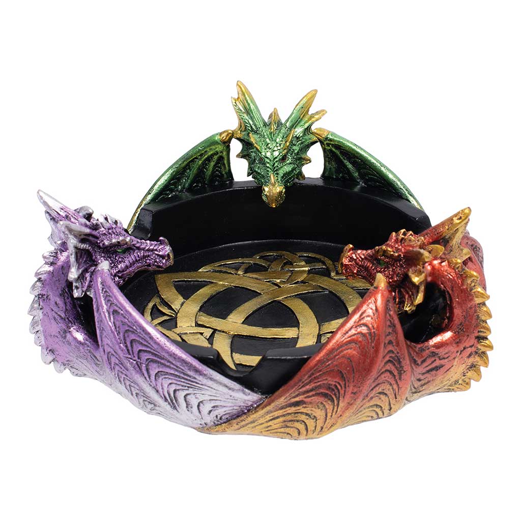 Tri Color Triple Dragon Ashtray
