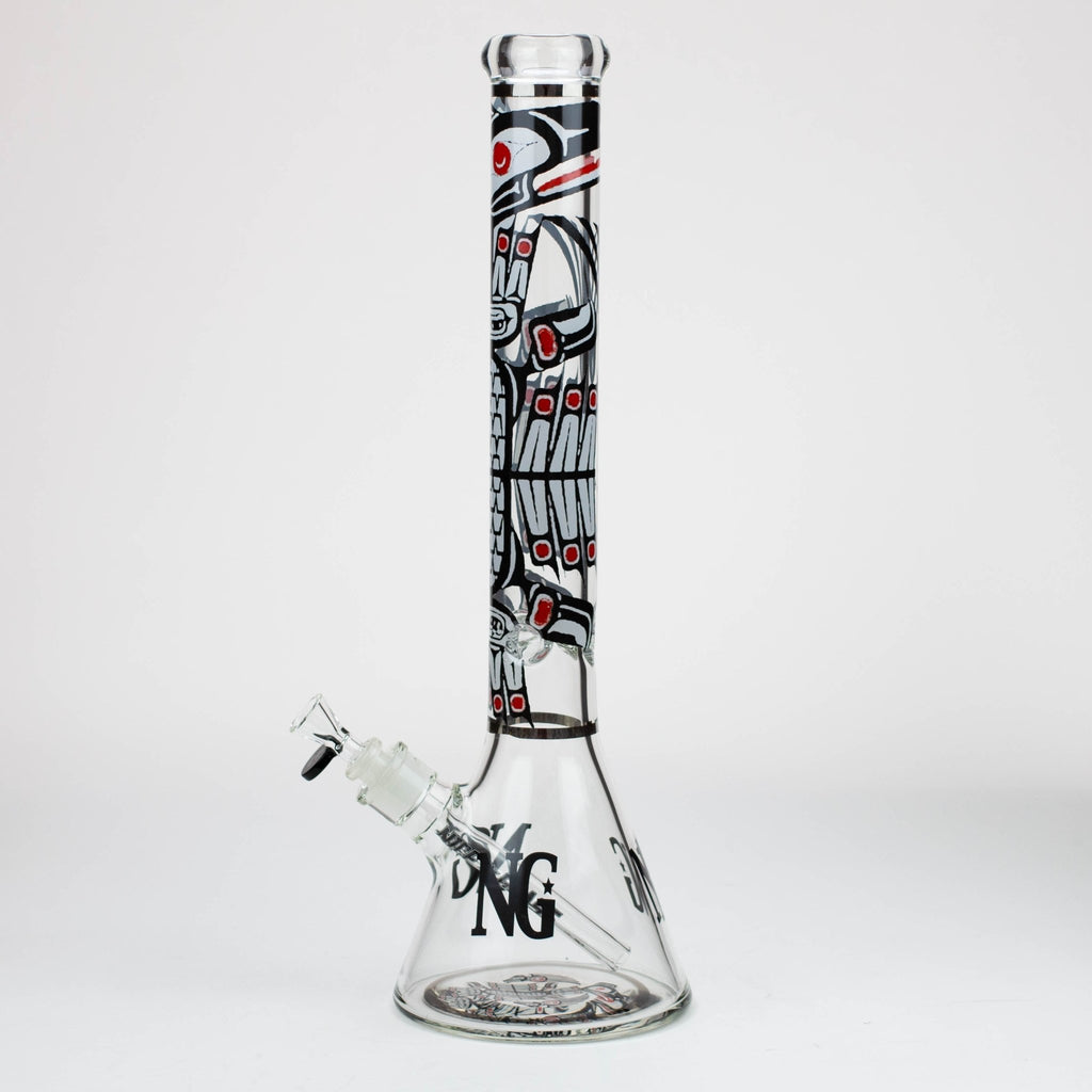 NG-18" 7mm Aboriginal Totem Beaker Bong - Glasss Station
